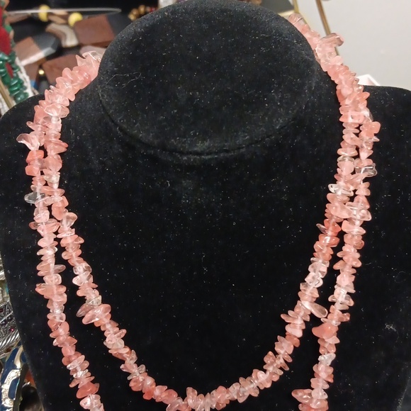 Jewelry | Strawberry Quartz Gemstone Necklace | Poshmark